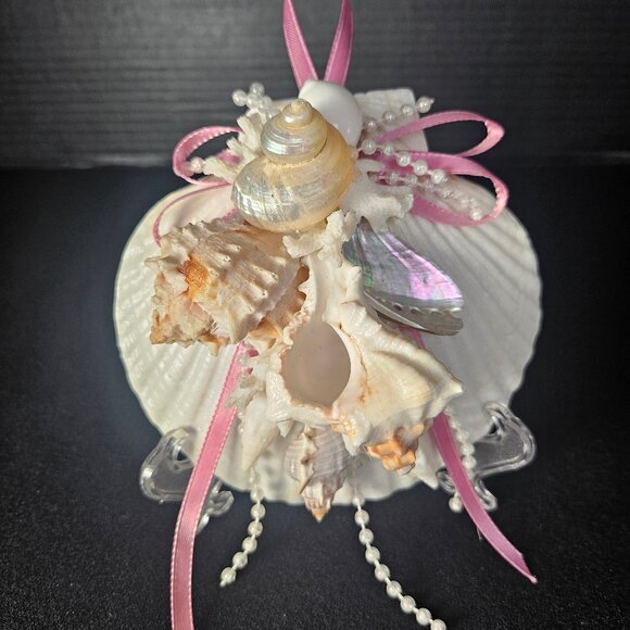 Hand Made | Accents | Handcrafted Sea Shell Wall Art With Pink Satin ...